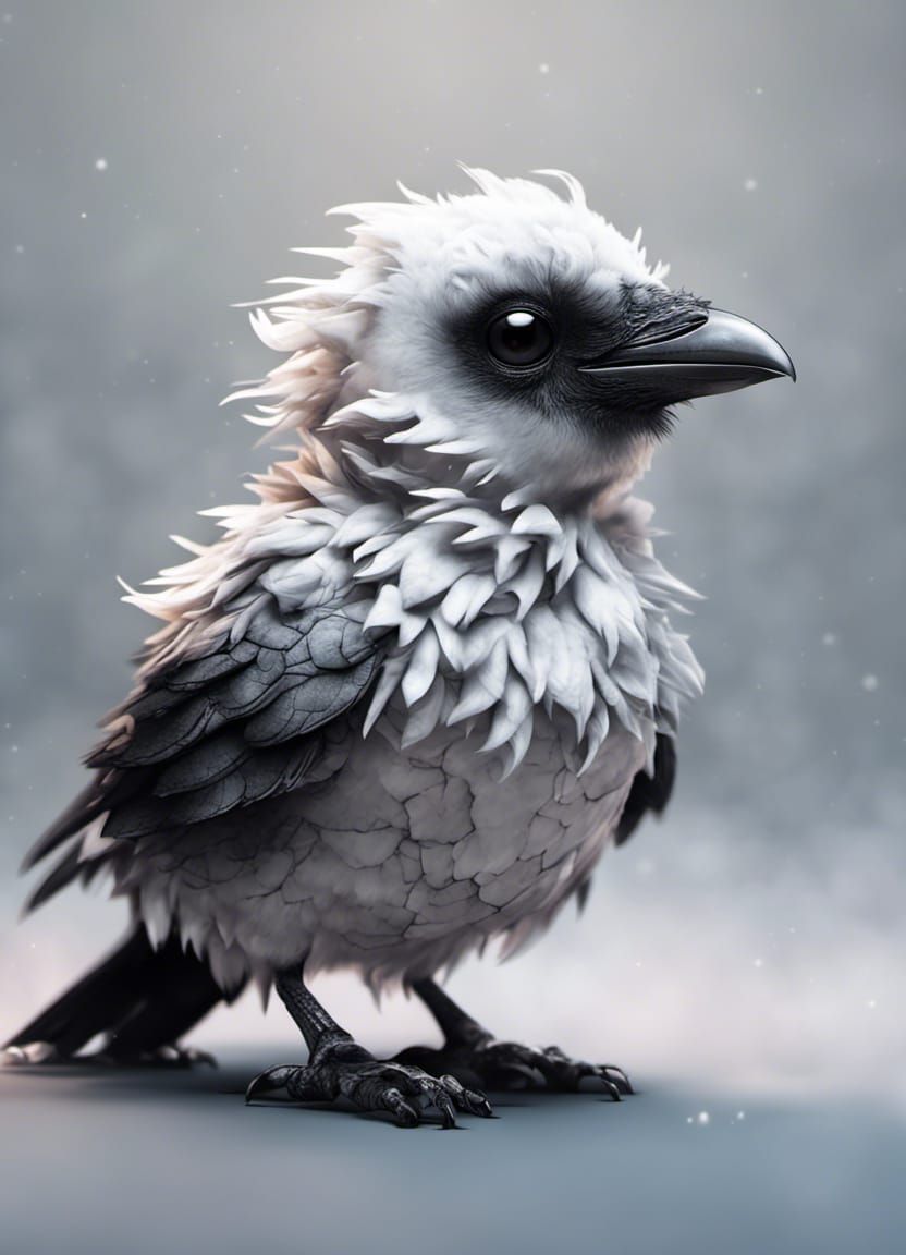 Marbel Raven chick - AI Generated Artwork - NightCafe Creator
