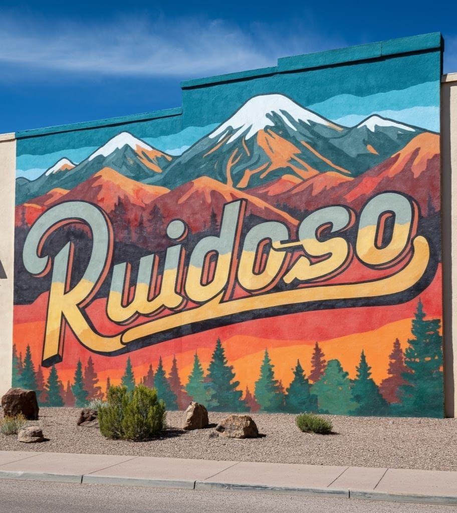 Ruidoso Postcard Wall - Ruidoso Mountains Postcard Mural in ...