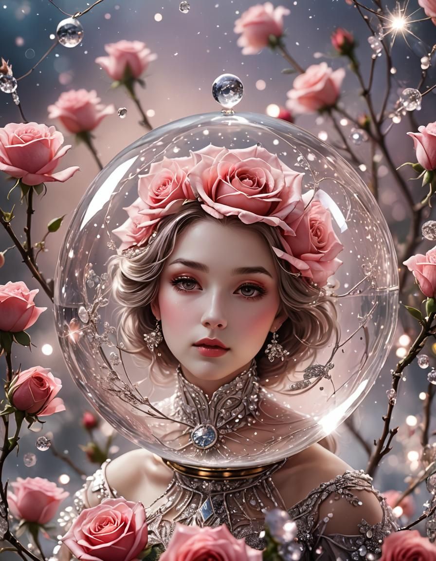 Leslie of the Orb - Goddess Leslie in Crystal Orb: A Rose-Ti...