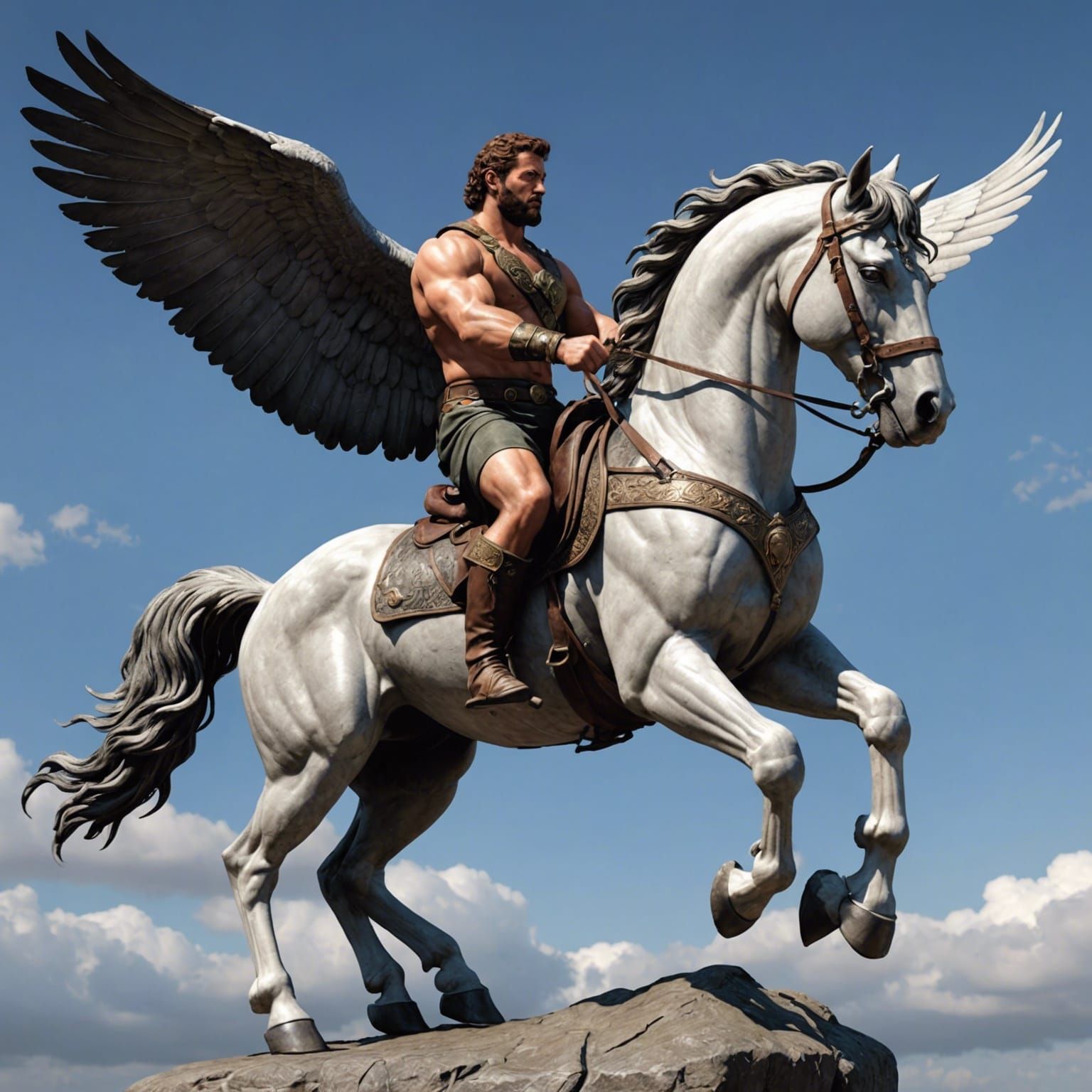 Hercules with pegasus - AI Generated Artwork - NightCafe Creator