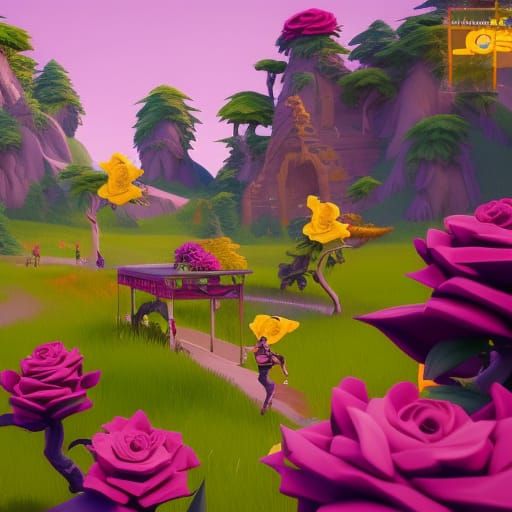 fortnite banana running on roses - AI Generated Artwork - NightCafe Creator