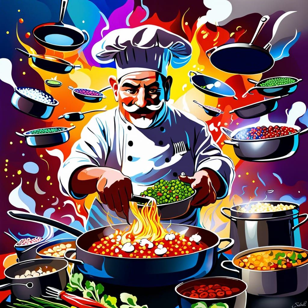 Crazy cook - AI Generated Artwork - NightCafe Creator