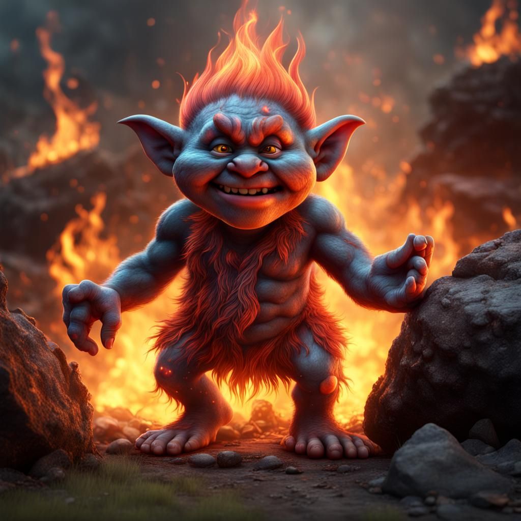 hyperrealistic trolls as fire, cute, full body - AI Generated Artwork ...