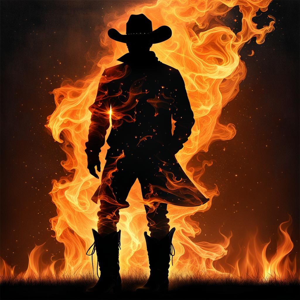 Fire Cowboy - AI Generated Artwork - NightCafe Creator