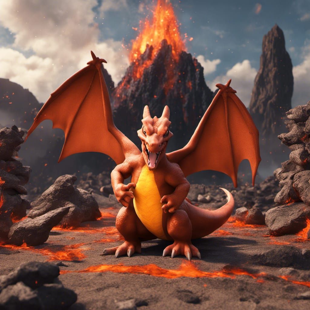 Charizard King of it Habitat - AI Generated Artwork - NightCafe Creator