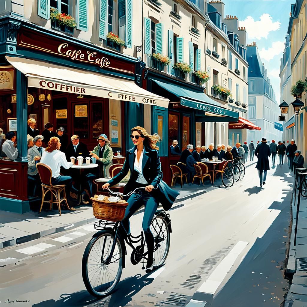 Cycling around Paris - AI Generated Artwork - NightCafe Creator