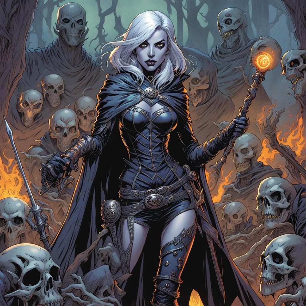 Drow necromancer - AI Generated Artwork - NightCafe Creator