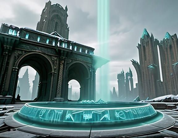 Timeless Portal in a Futuristic, Grainy Time Machi... - AI Art