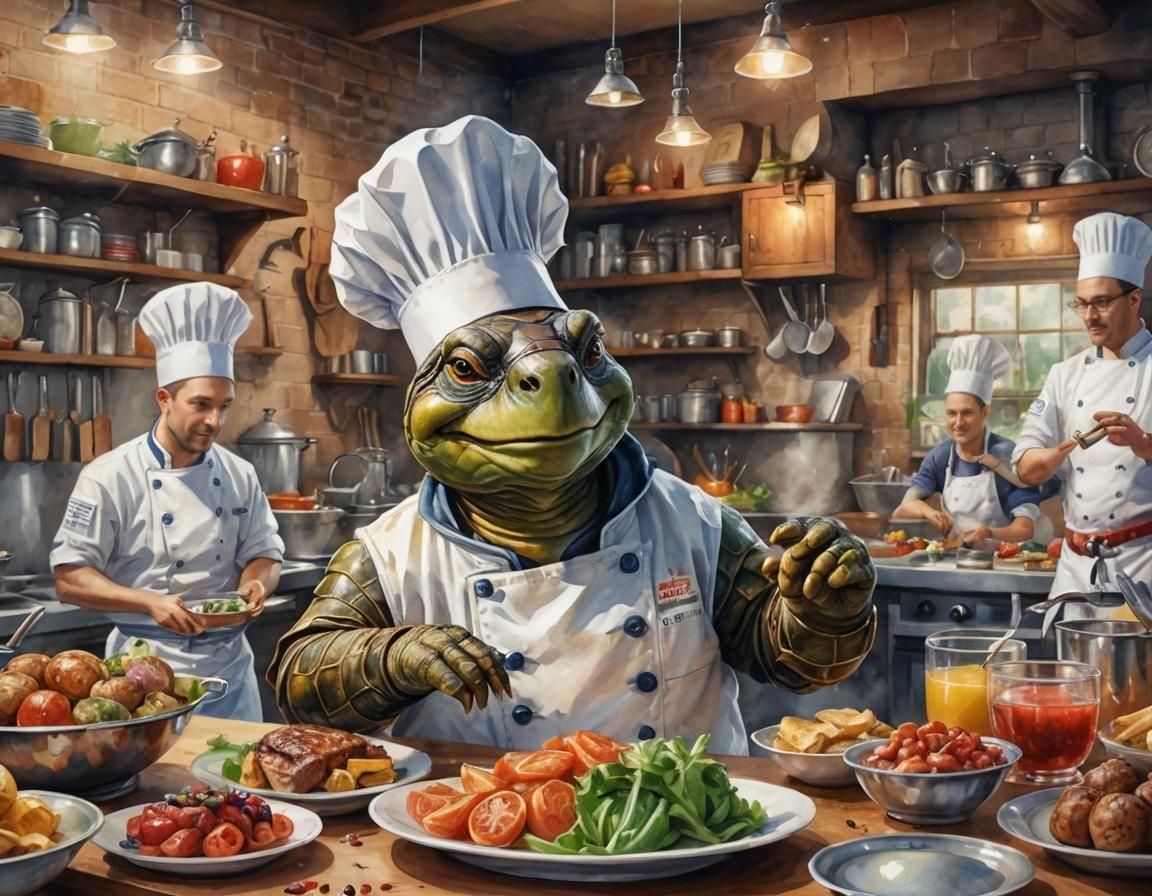 Turtle chef - AI Generated Artwork - NightCafe Creator