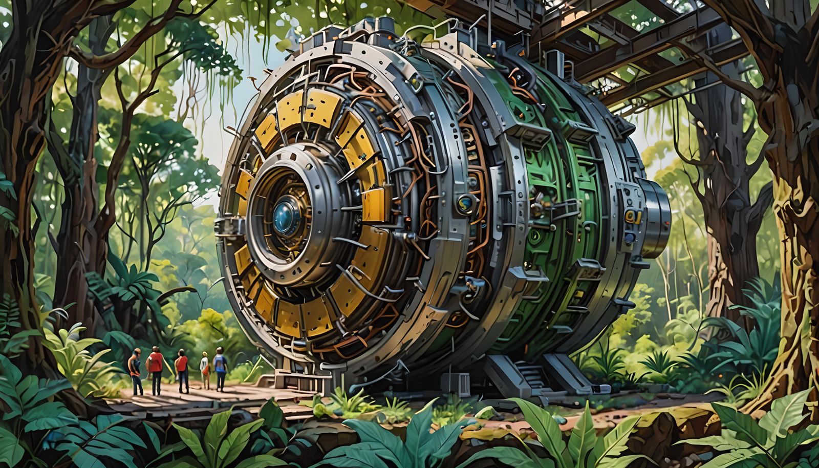 Fusion Reactor Welded into Nature on a Walking Trail in a Natural Park ...