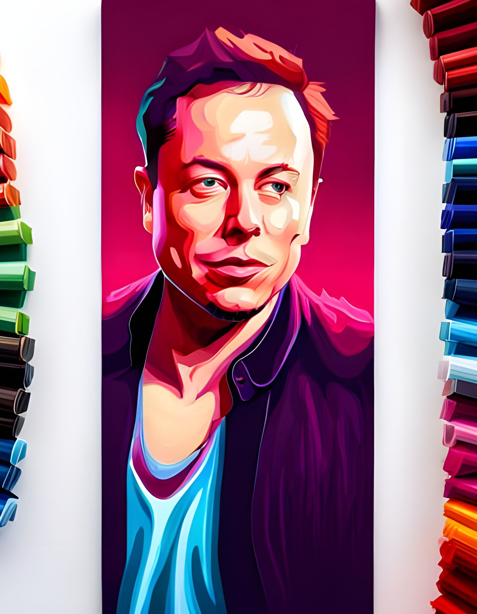Pixel art painting of Elon Musk, psychedelic art, portrait, 8k ...