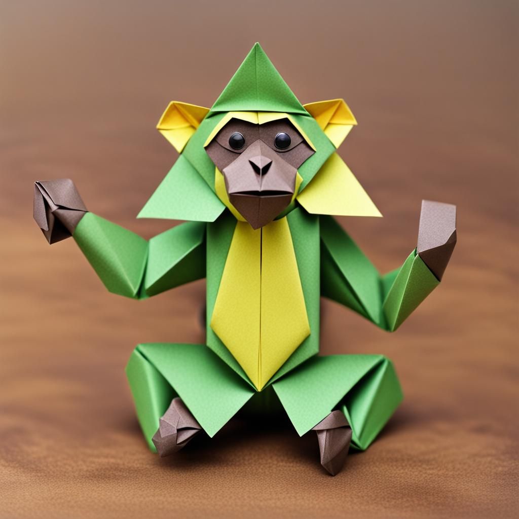 Origami Monkey - AI Generated Artwork - NightCafe Creator