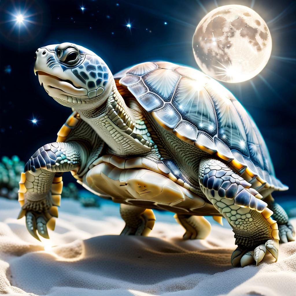 turtle in the moonlight - AI Generated Artwork - NightCafe Creator