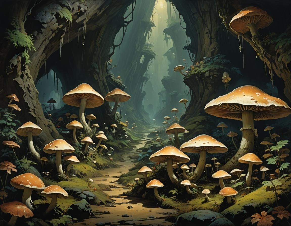 Mushrooms - AI Generated Artwork - NightCafe Creator