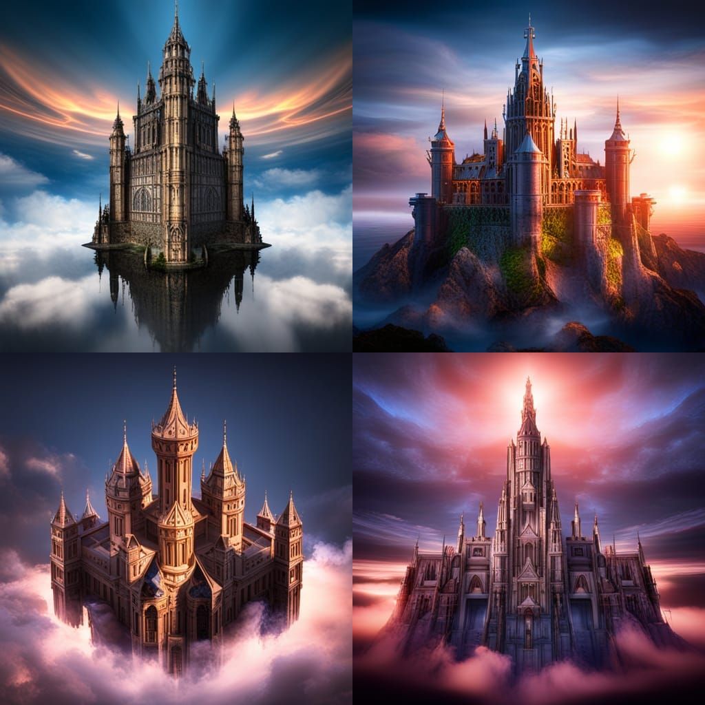 Floating Gothic Castle - AI Generated Artwork - NightCafe Creator