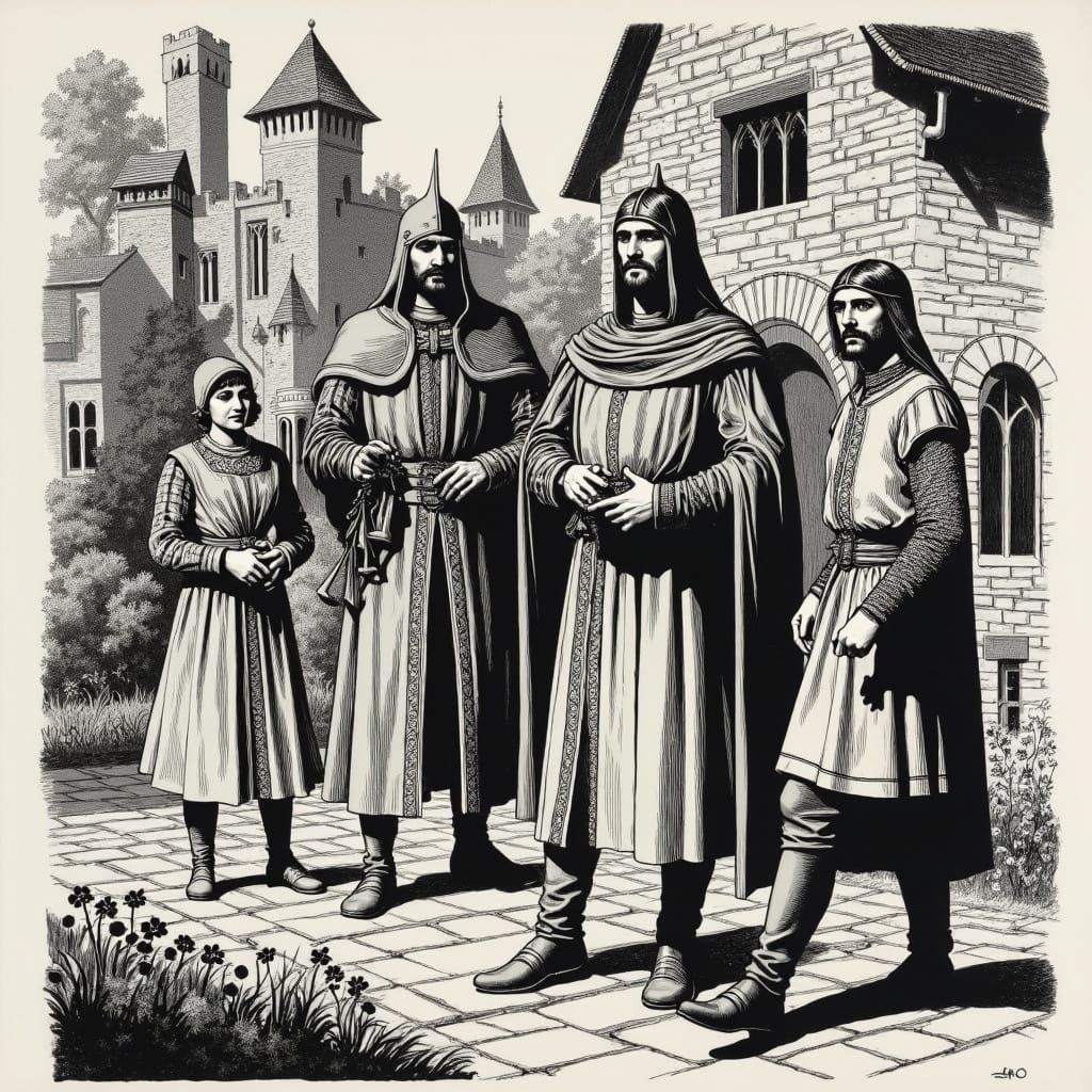 Medieval Fantasy Art in Retro Style - AI Art