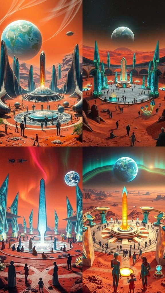 Mars Civilization in Harmony with Earth - AI Art