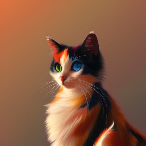 senior calico cat - AI Generated Artwork - NightCafe Creator