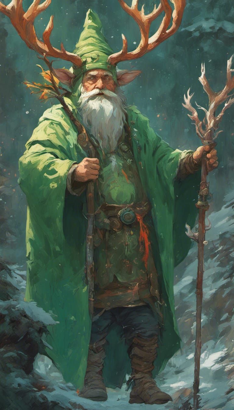 Order of the Stag (Horned Gnomish Druid) - AI Generated Artwork ...