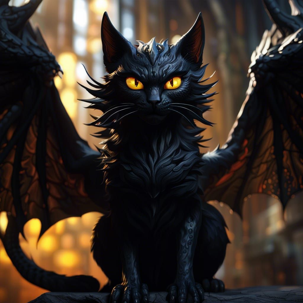 Draconic Cat - AI Generated Artwork - NightCafe Creator