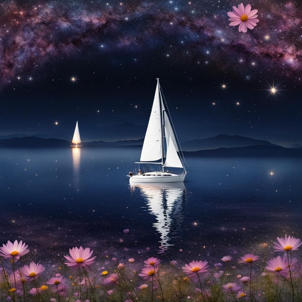 Nightly sailing trip - AI Generated Artwork - NightCafe Creator