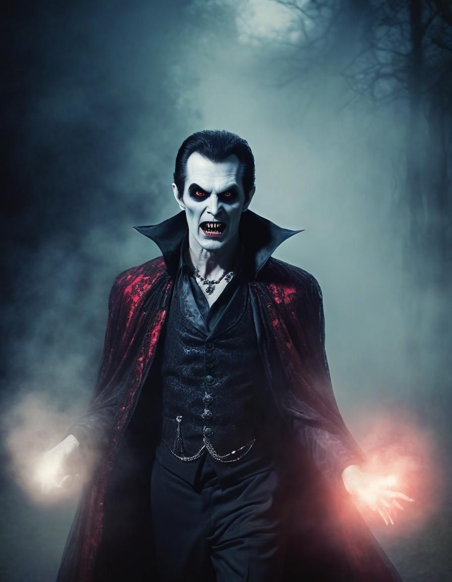 Vampire moving through mist - AI Generated Artwork - NightCafe Creator
