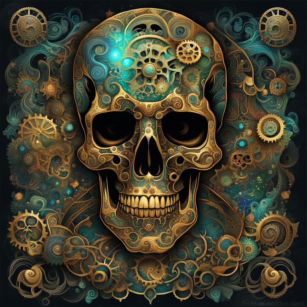 Eldritch steampunk skull - AI Generated Artwork - NightCafe Creator