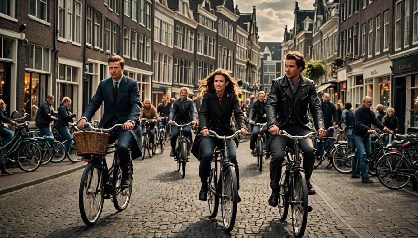 Dutch Bicycles 3 - AI Generated Artwork - NightCafe Creator