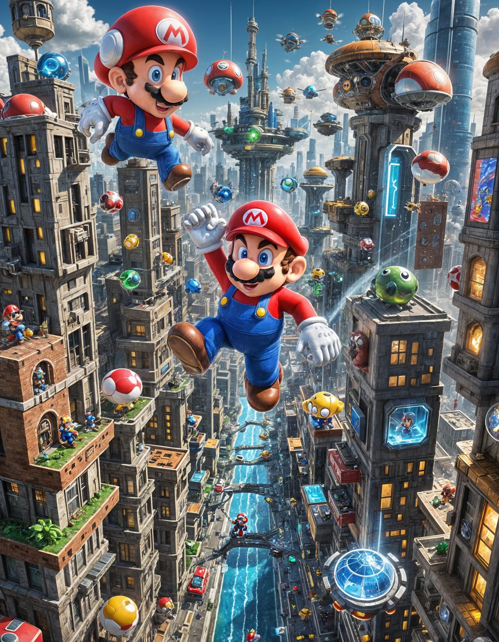 Super Mario Liberating an AI-Controlled Futuristic City - AI Generated ...