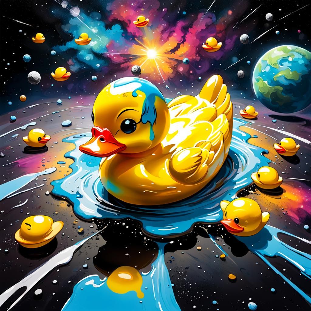 Rubber Duck in space - AI Generated Artwork - NightCafe Creator