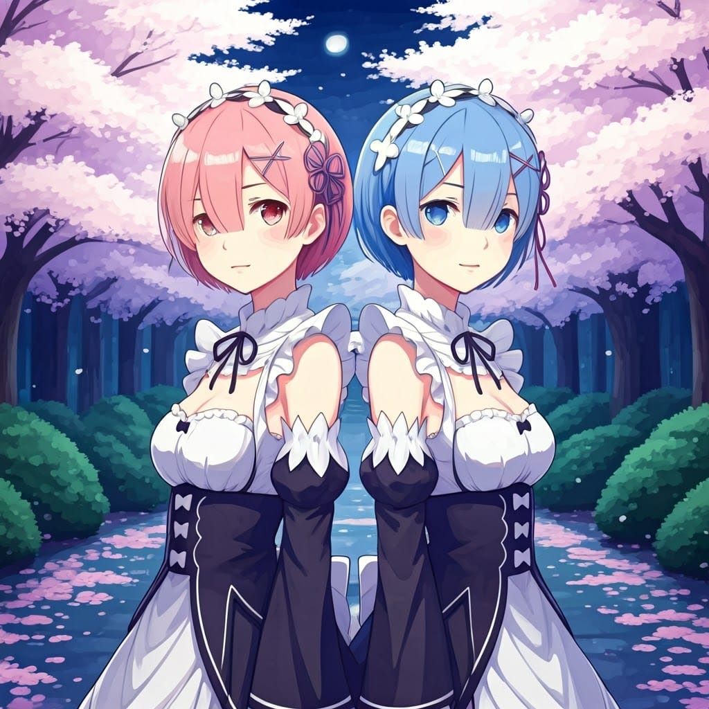Ram and Rem from Re: Zero anime - Serene Re: Zero Anime Twin...