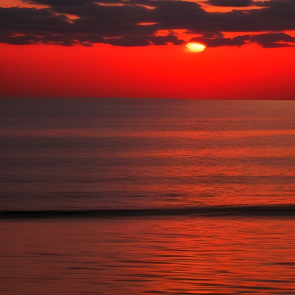 Deep red sunset - AI Generated Artwork - NightCafe Creator