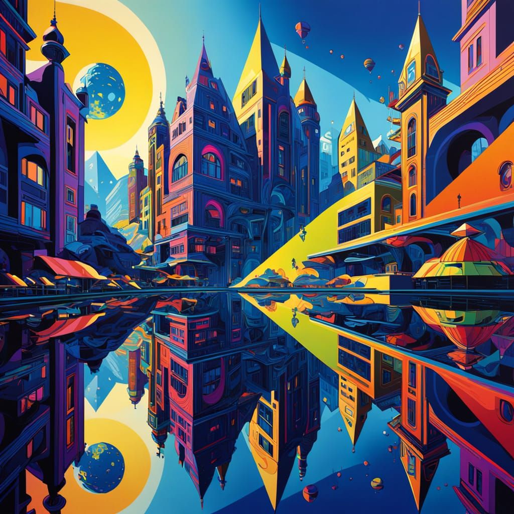 Symatic patterns in bright colors - Vibrant Geometric Patter...