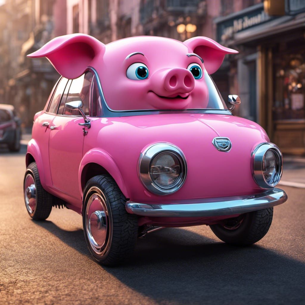 Pig 🐖 Uber Eats Car - AI Generated Artwork - NightCafe Creator