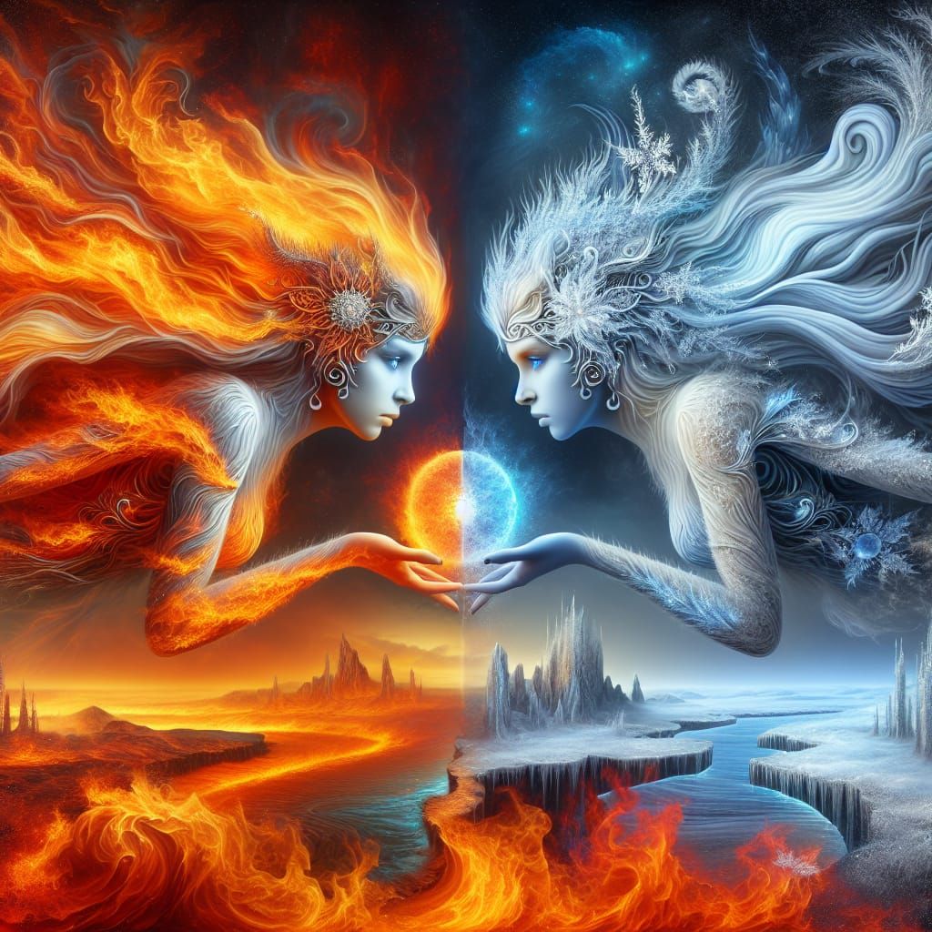 Twins - Elemental Fairies Clashing in Cosmic Dance