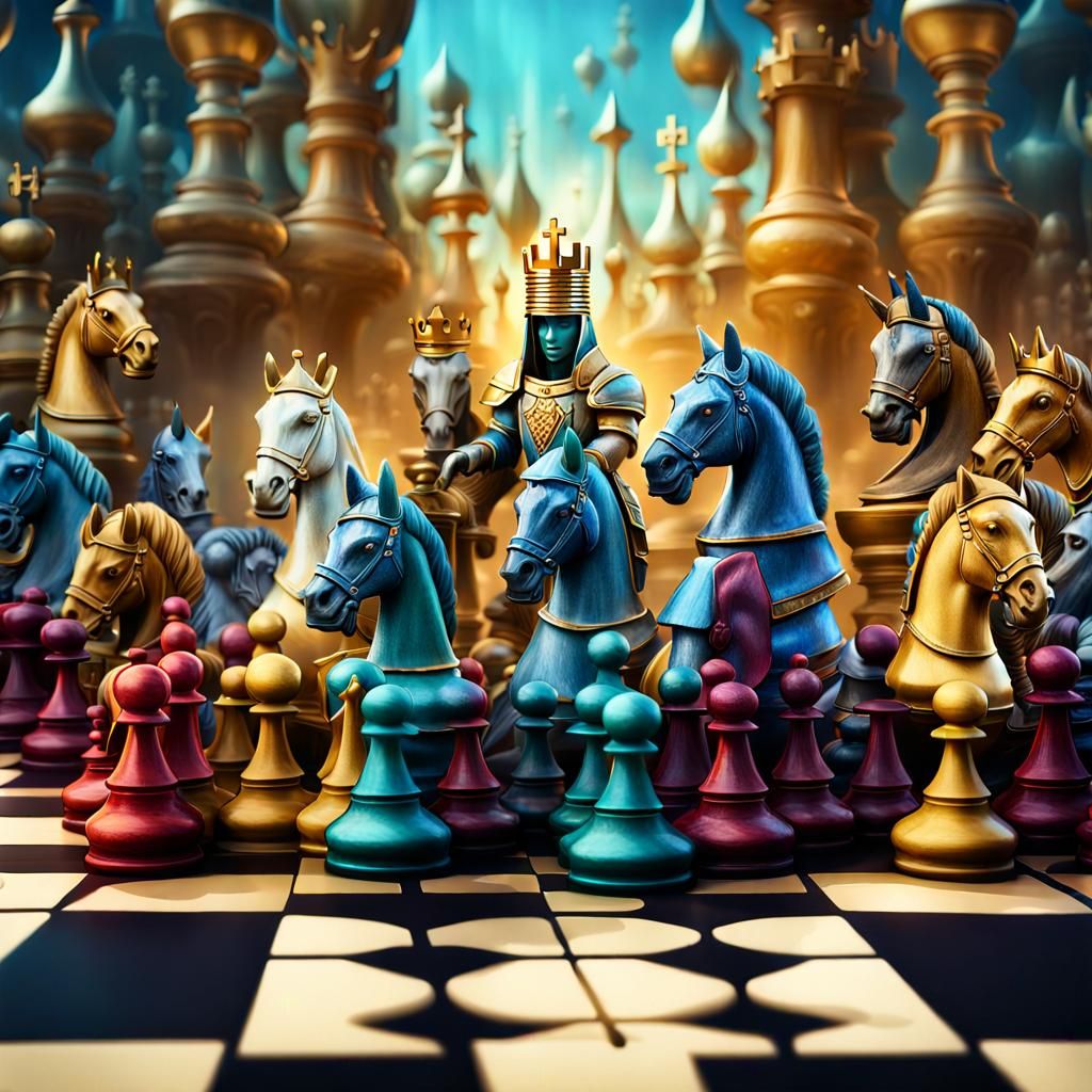 Chess-Piece Confab - AI Generated Artwork - NightCafe Creator