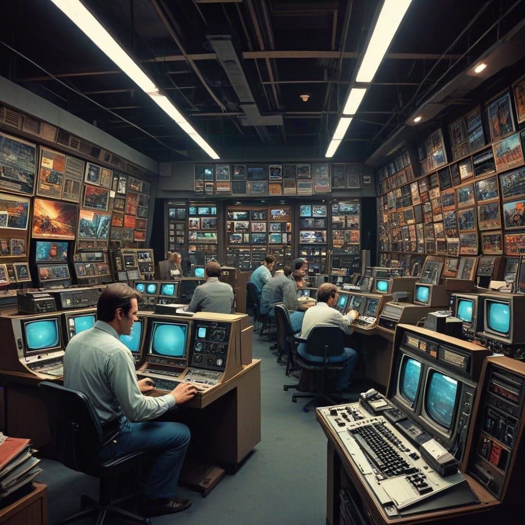 TV station from 1970s - Retro TV Studio in the 1970s
