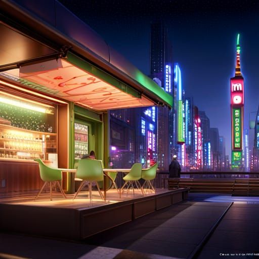 Night Café Tower - AI Generated Artwork - NightCafe Creator