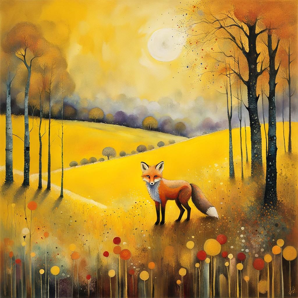 Fox cub lost in landscape of ochre - AI Generated Artwork - NightCafe ...