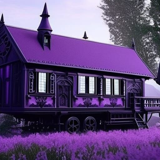 Gothic trailer home with painted black with purple accents& ethereal ...