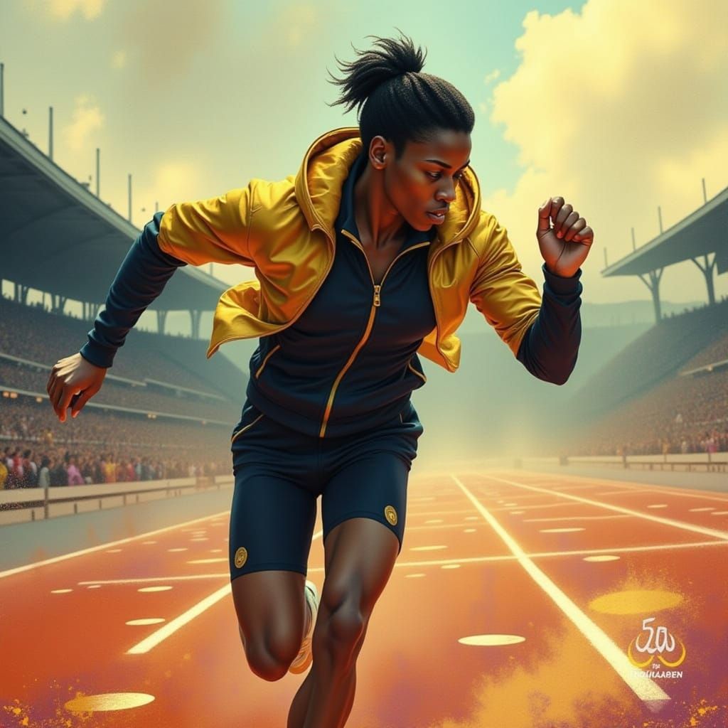 "🔱GO for GOLD🔱" - Heroic Athlete in a Gold...