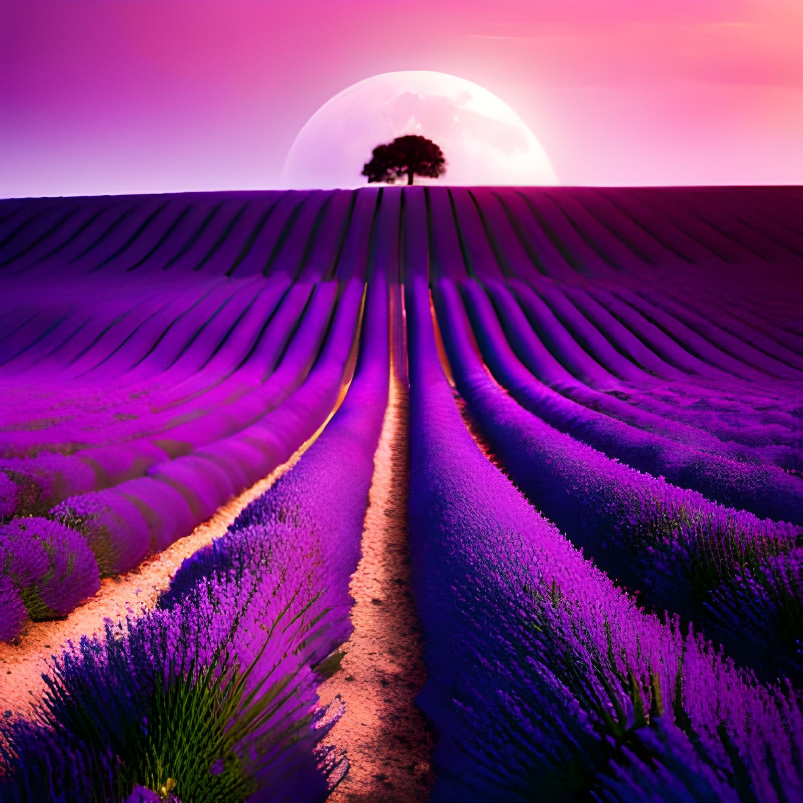 Lavender fields of provance - AI Generated Artwork - NightCafe Creator