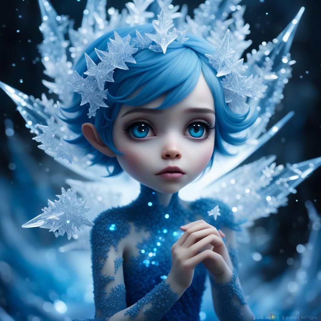 Blue Ice Pixie - AI Generated Artwork - NightCafe Creator