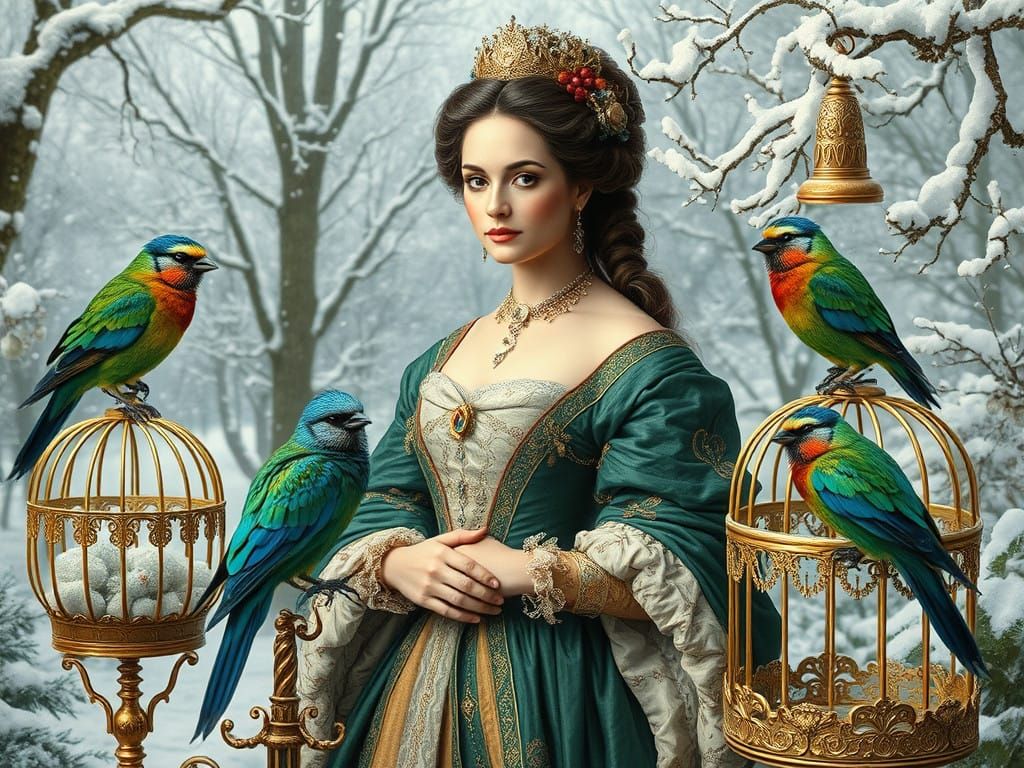 Lady with the birds - Lady with the birds