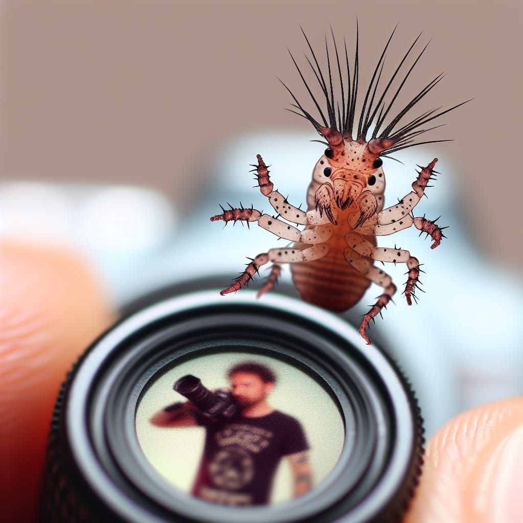 Microscopic Punk Lice Flipping Off The Camera - AI Generated Artwork ...