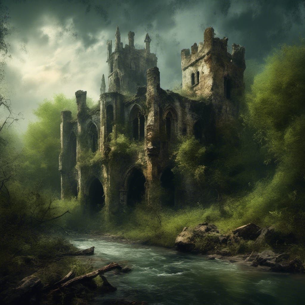 Ruined gothic castle - AI Generated Artwork - NightCafe Creator