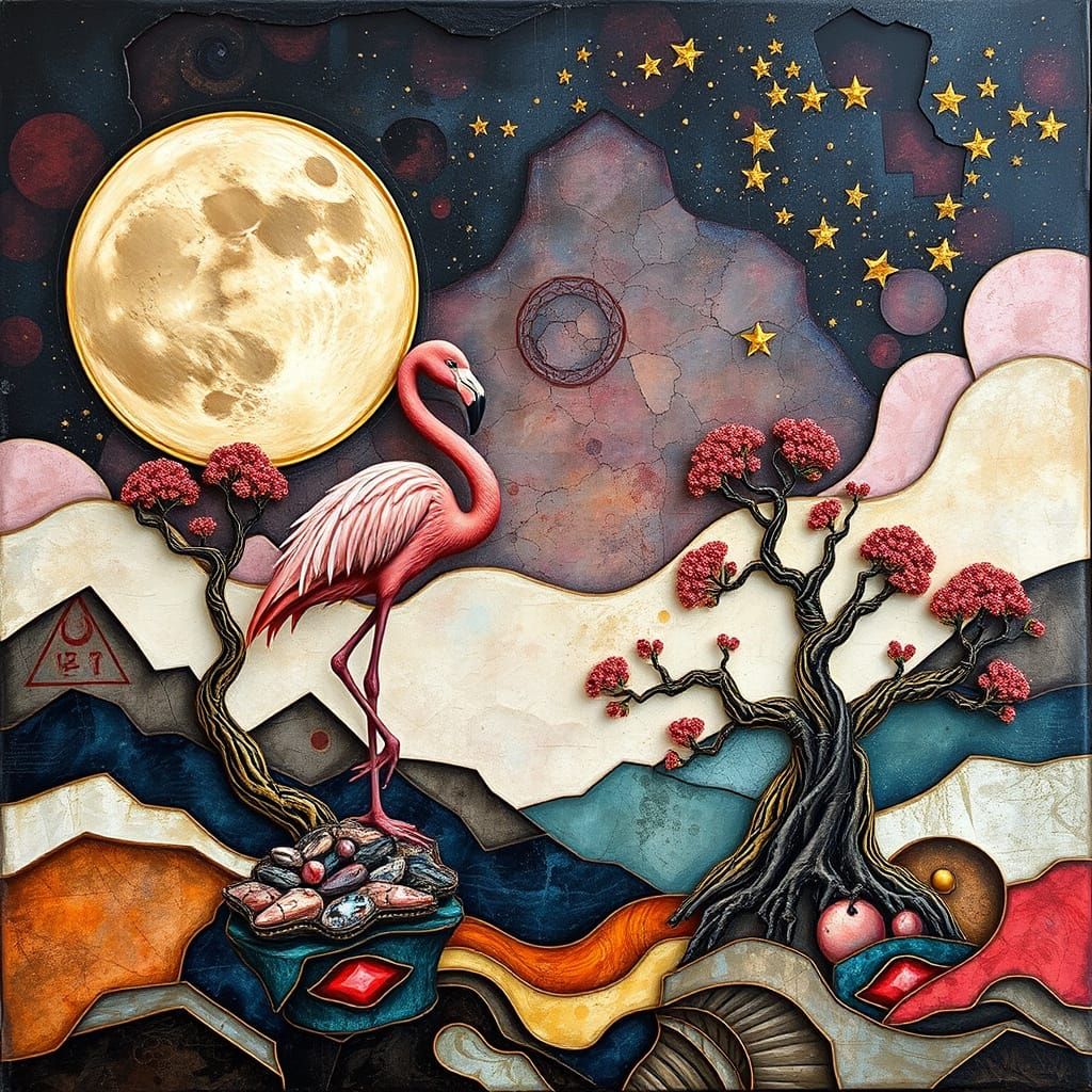 Flamingo creation. - Surreal Abstract Landscape with Twiste...