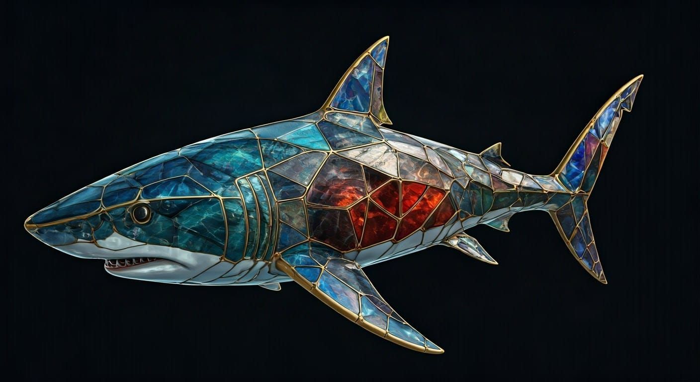 Stained crystal shark - Vivid Crystal Shark in Cinematic Mas...