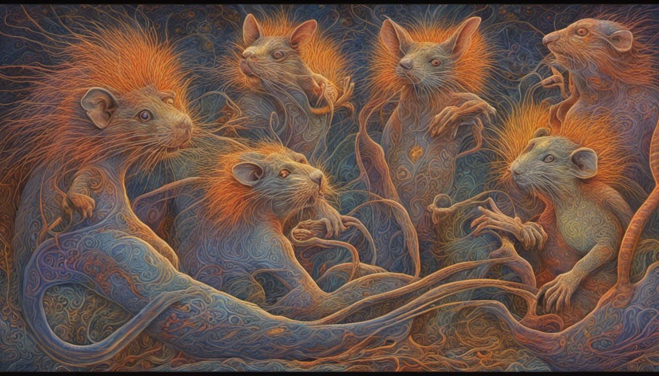 Rat king - AI Generated Artwork - NightCafe Creator