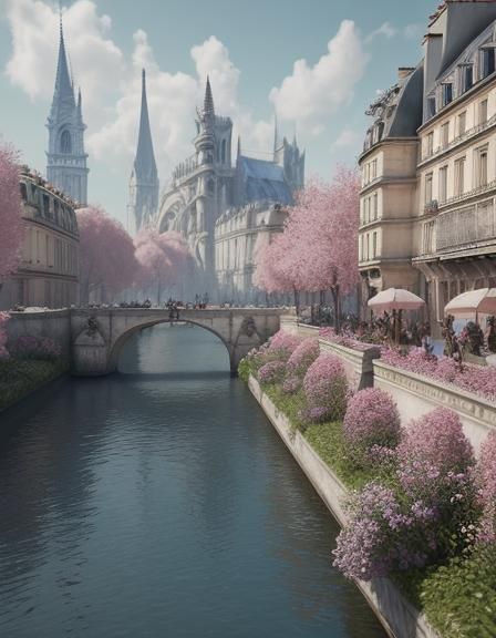 Spring in town - AI Generated Artwork - NightCafe Creator